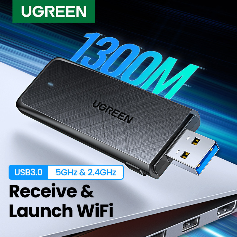 Ugreen Wifi Adapter 1300mbps 5ghzand2 4ghz Dual Band Usb Wifi For Pc