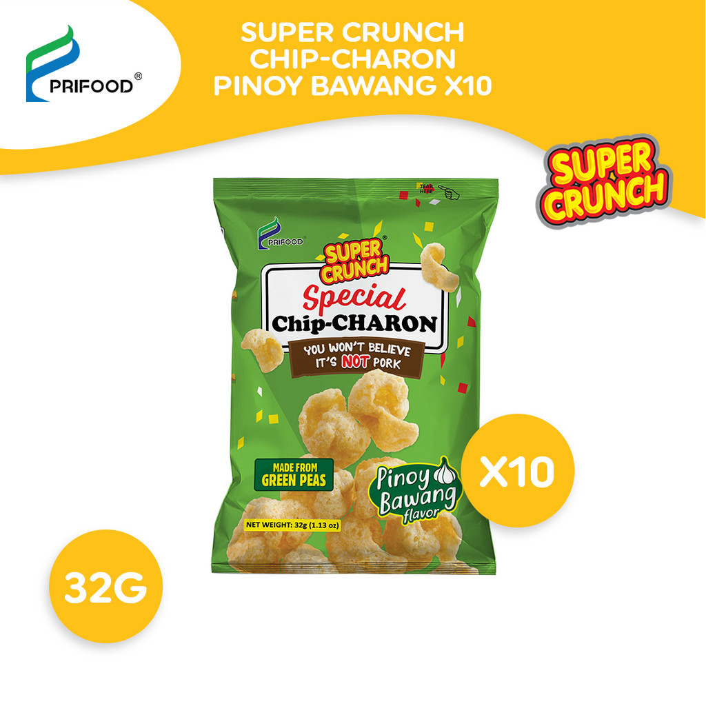 Super Crunch Chip-charon Pinoy Bawang 32g (bundle of 10) | Shopee ...