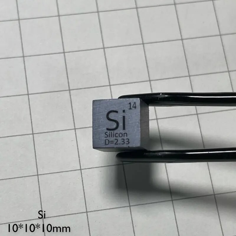 10mm Silicon Cube 6N High Purity Si Metal Density Block 99.9999% Hand ...