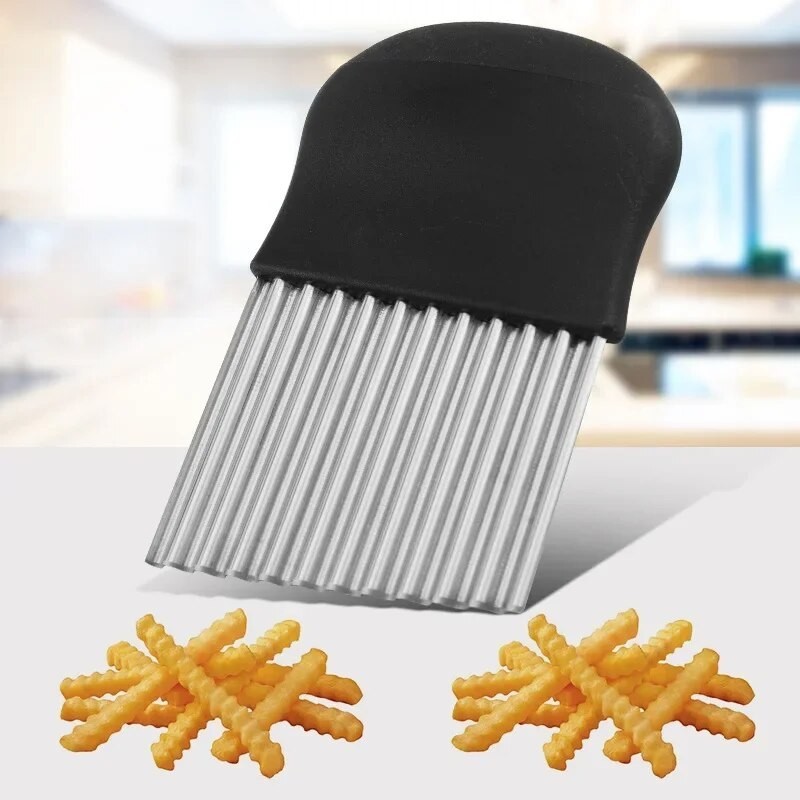 Stainless Steel Kitchen Knives with Wavy Slicer, Vegetable Potato Chip ...