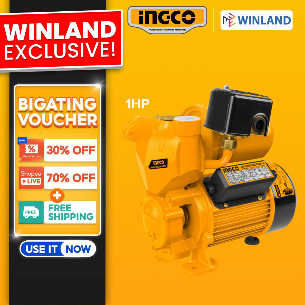 Ingco by Winland Self-Priming Peripheral Pump 1.0HP 750W VPA7505-5 ING ...