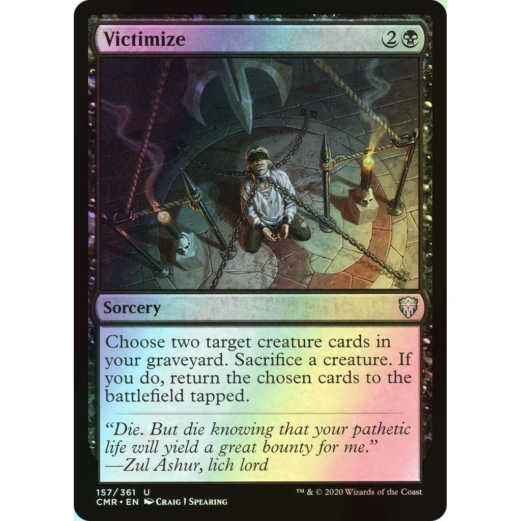 Victimize (CMR) #157 - Moderately Played *FOIL* - Magic the Gathering ... Victimize (CMR) #157 - Moderately Played *FOIL* - Magic the Gathering ...