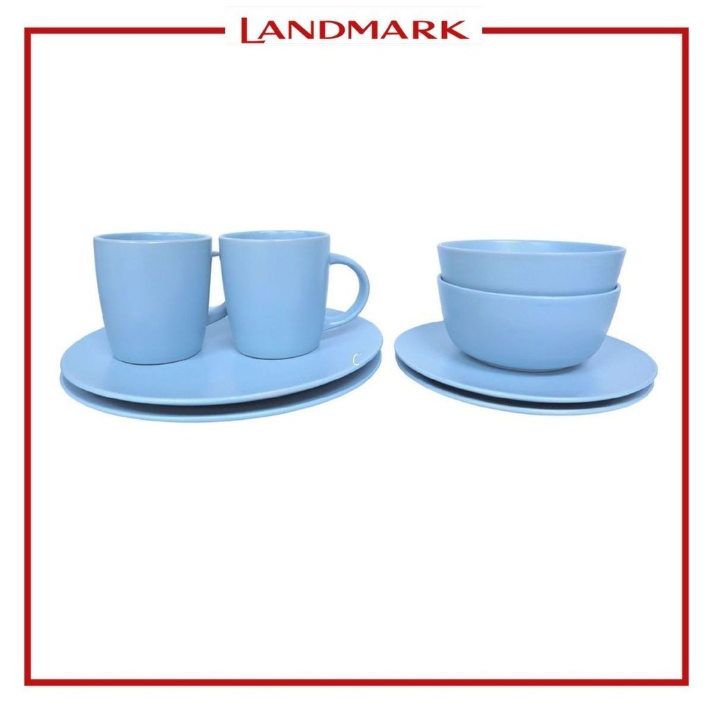 Masflex 8piece Blue Matt Stoneware Dinner Set | Shopee Philippines