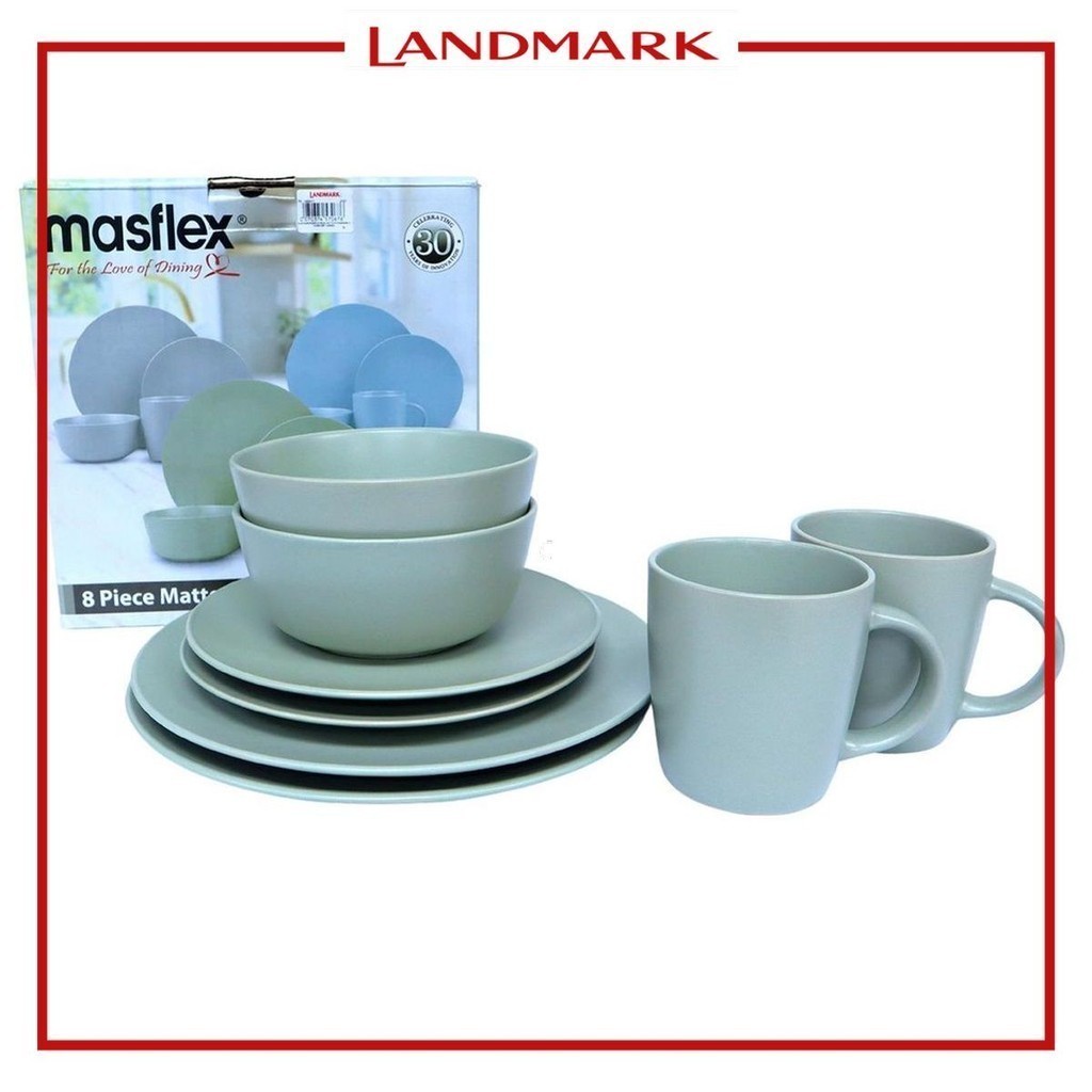 Masflex 8piece Matte Stoneware Dinner Set | Shopee Philippines