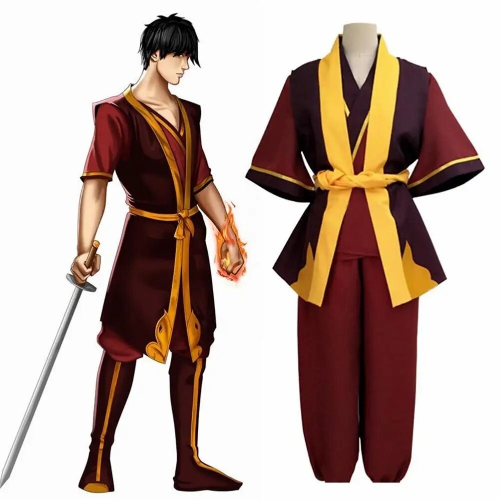 Avatar Zuko Cosplay Top Pants Belt Costume Adult Man Male Fantasia ...