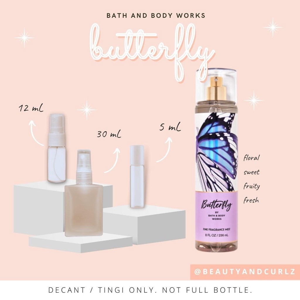 BUTTERFLY - Bath & Body 5mL 12mL 30mL | Shopee Philippines