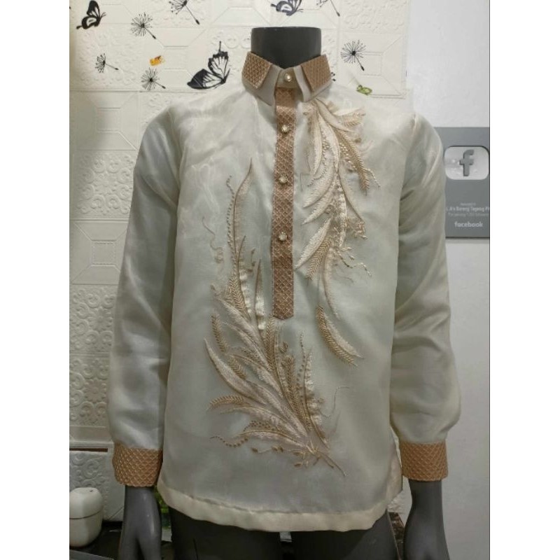 Modern Barong Tagalog Cream with different style | Shopee Philippines