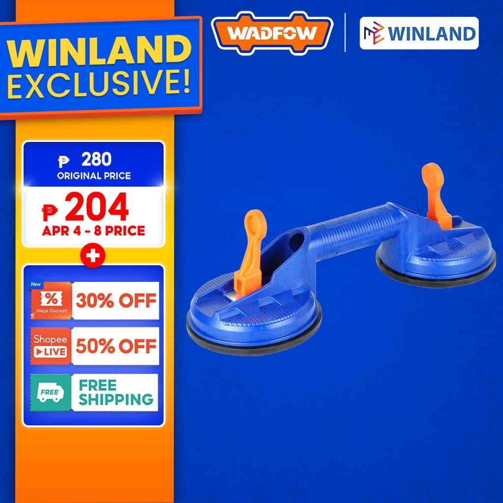 Wadfow by Winland Glass Sucker Sunction 115mm with Maximum Pull of 50KG ...