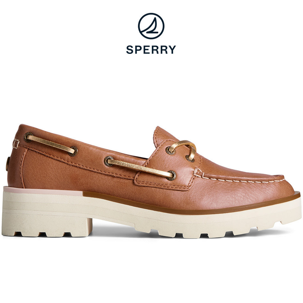 Sperry Women's Chunky 2-Eye Leather Boat Shoe Tan (STS89096) | Shopee ...