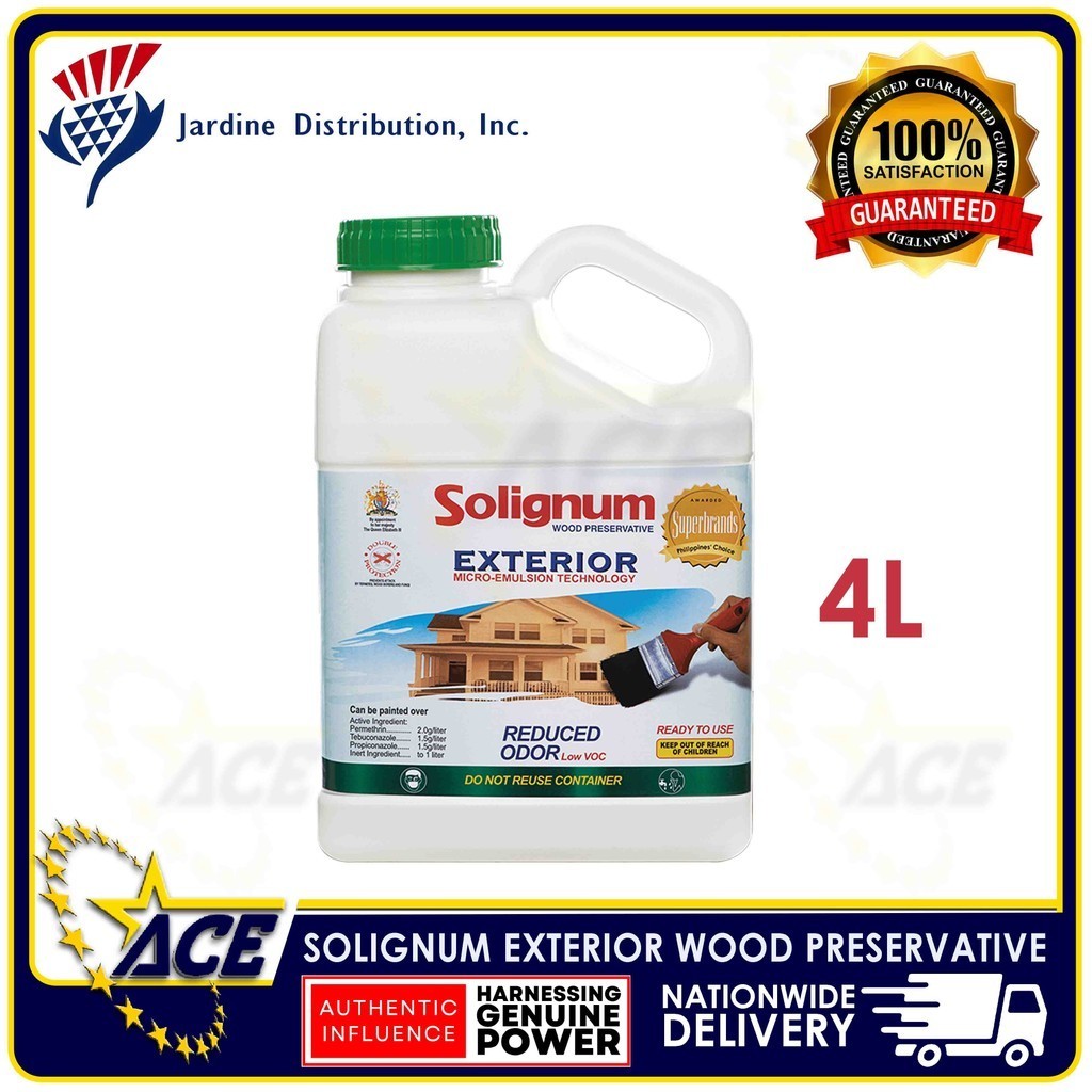 Jardine Solignum Wood Preservative - Exterior 4 Liters ( 1Gallon ...
