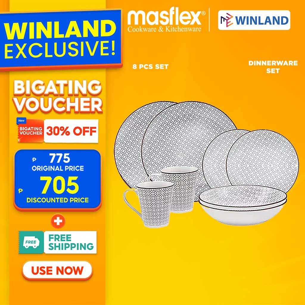 Masflex by Winland 8pieces Porcelain Col. Gothic Dinnerware Set ...