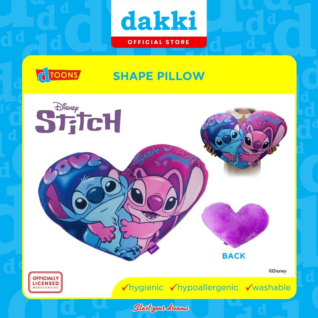 Dakki 20"x28.5" Stitch and Angel Head Shape Pillow | Shopee Philippines