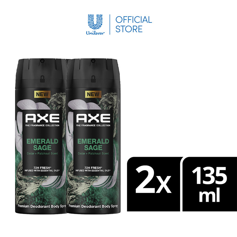 [BUNDLE OF 2] Axe Fine Fragrance Collection Emerald Sage Body Spray ...