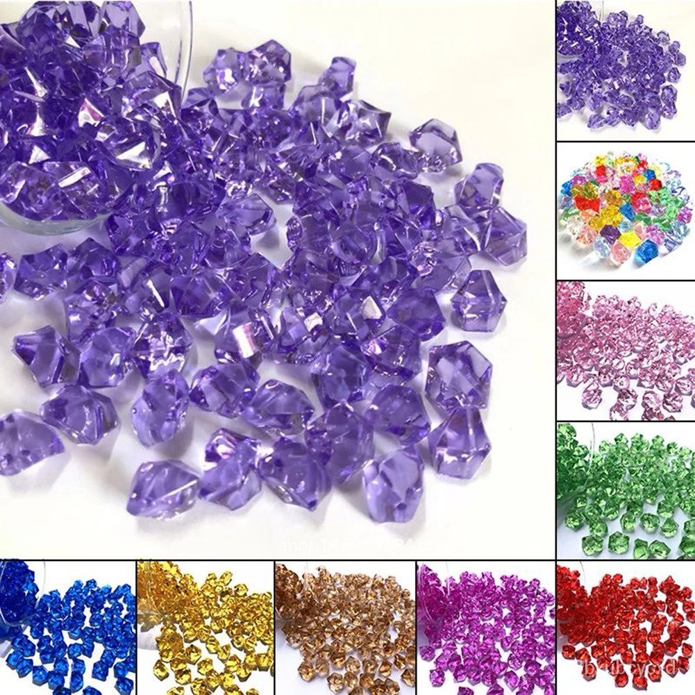 200PCS Plastic Gems Ice Grains Colorful Stones Children Jewels Acrylic ...