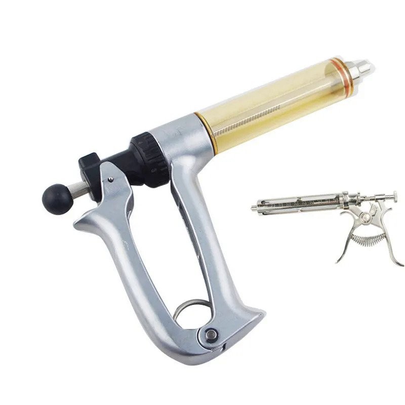 25 ml Semi-Automatic Vaccine Continuous Syringe Adjustable 50ML Veterinary Chicken Sheep Farm ...