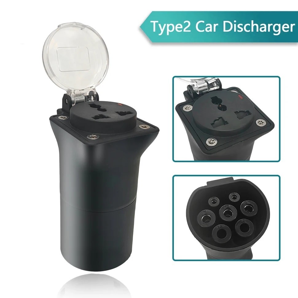 TAYSLA Type2 Car Discharge Adapter for MG ZS MG4 MG5 BYD Kia Hyundai ...