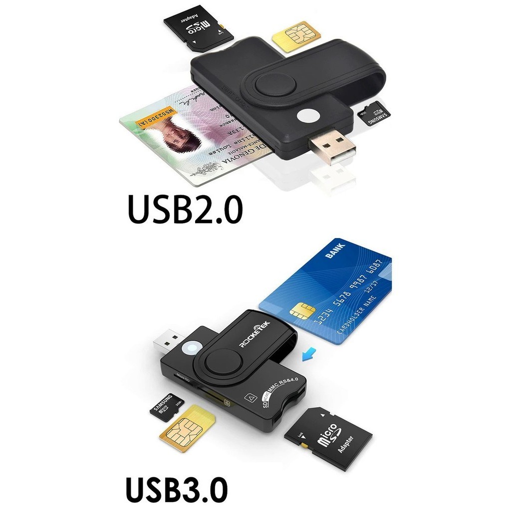 Rocketek CR310 USB3.0 Tax Declaration IC Smart Card Reader SD/TF/SIM ...