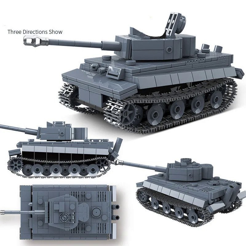 Mini Military WW2 Panzer Tiger I Tank Block Set DIY World War Vehicle ...