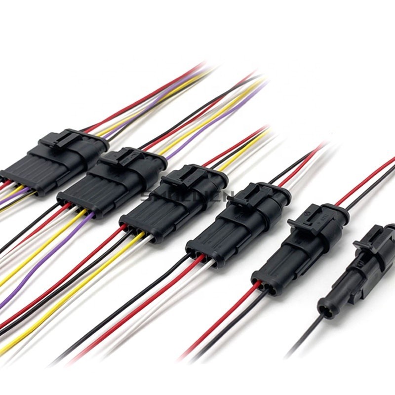 AMP Tyco 1 2 3 4 5 6 Pin Waterproof Electrical Auto Connector Male Female Wire Cable Harness For ...