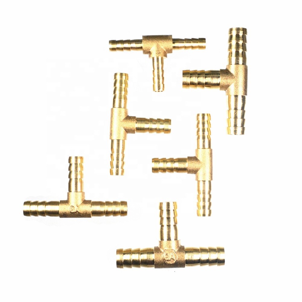 T Shape Brass Connector Water Fuel Pipe Male 3 Ways Fuel Hose Coupler ...