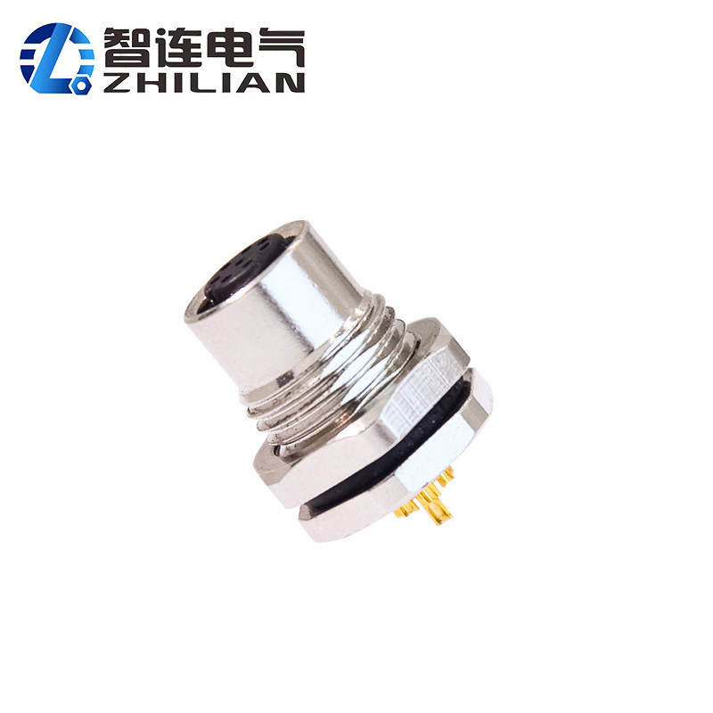 M8 8 Pin Solder Termination Plug Socket Connector Type Female Back ...