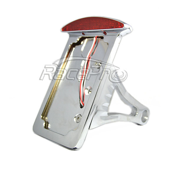 Side Mount License Plate Frame LED Tail Brake Light Taillight ...