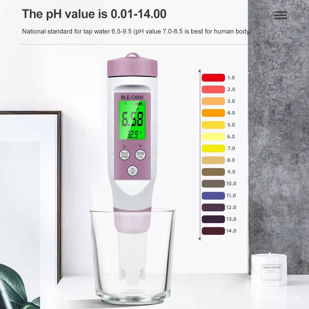 7 in 1 Temp ORP EC TDS Salinity S.G PH Meter Online Blue Tooth Water ...