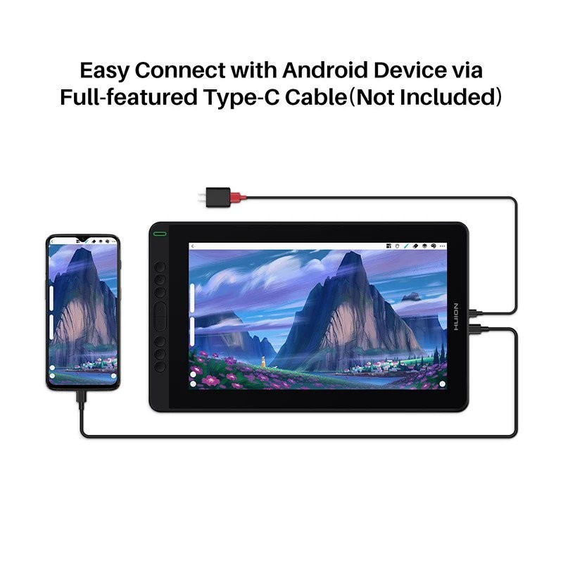 Huion Kamvas 13 Graphics Tablet Monitor AG Glass Pen Display Drawing ...