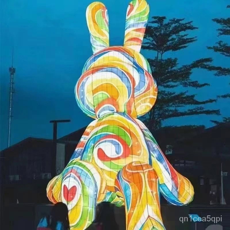 Event Decoration Inflatable Easter Bunny LED Lighting Giant Inflatable ...