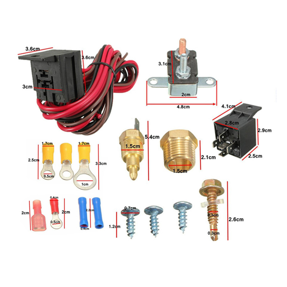 5 pins 200/185 degree thermostat temperature switch relay kit 40 amp ...