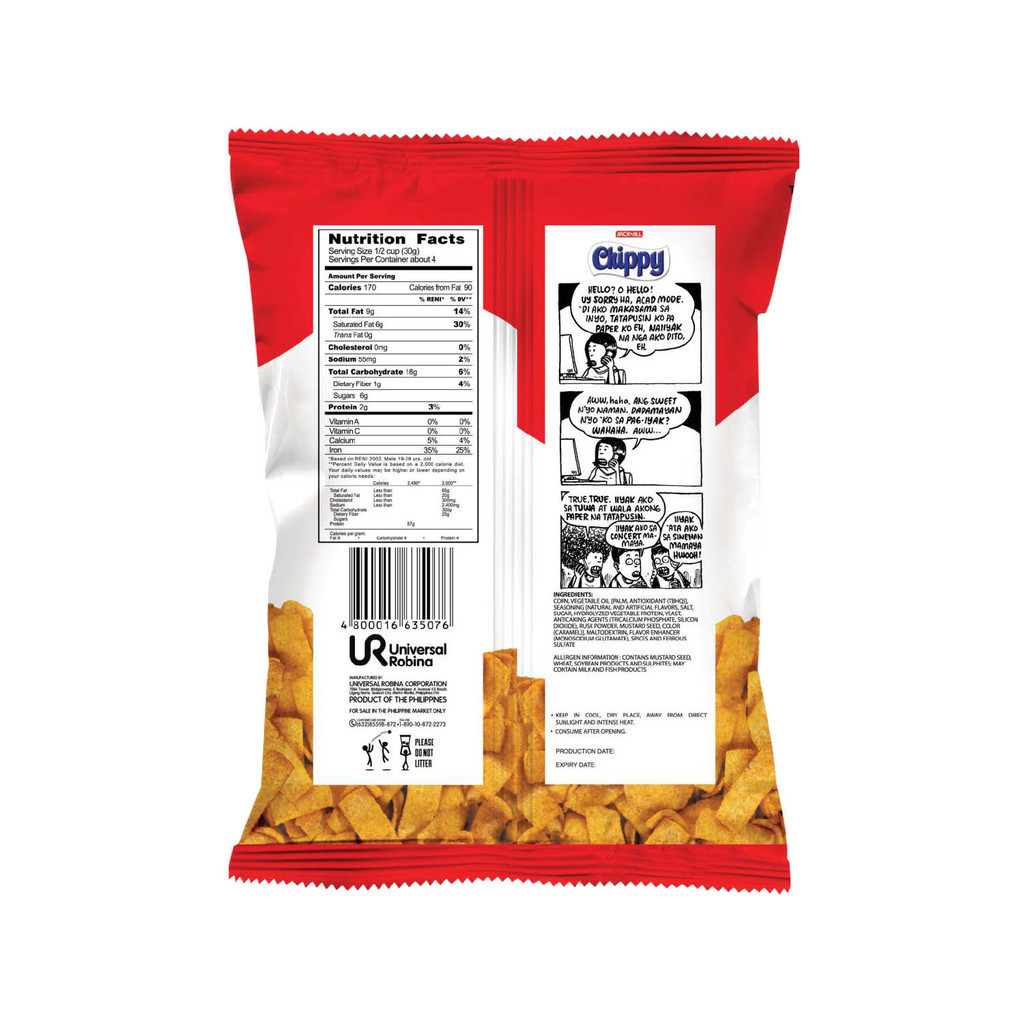 Chippy Mild & Tasty Flavored Corn Chips 108g | Shopee Philippines
