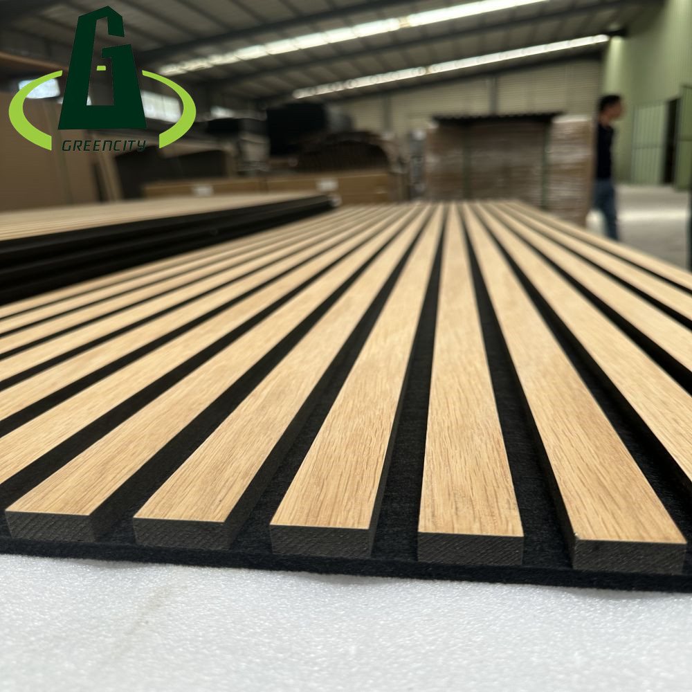 Fiber Glass Wood Sound Proofing Art Acoustic Mdf Wall Panels Oak Thick ...