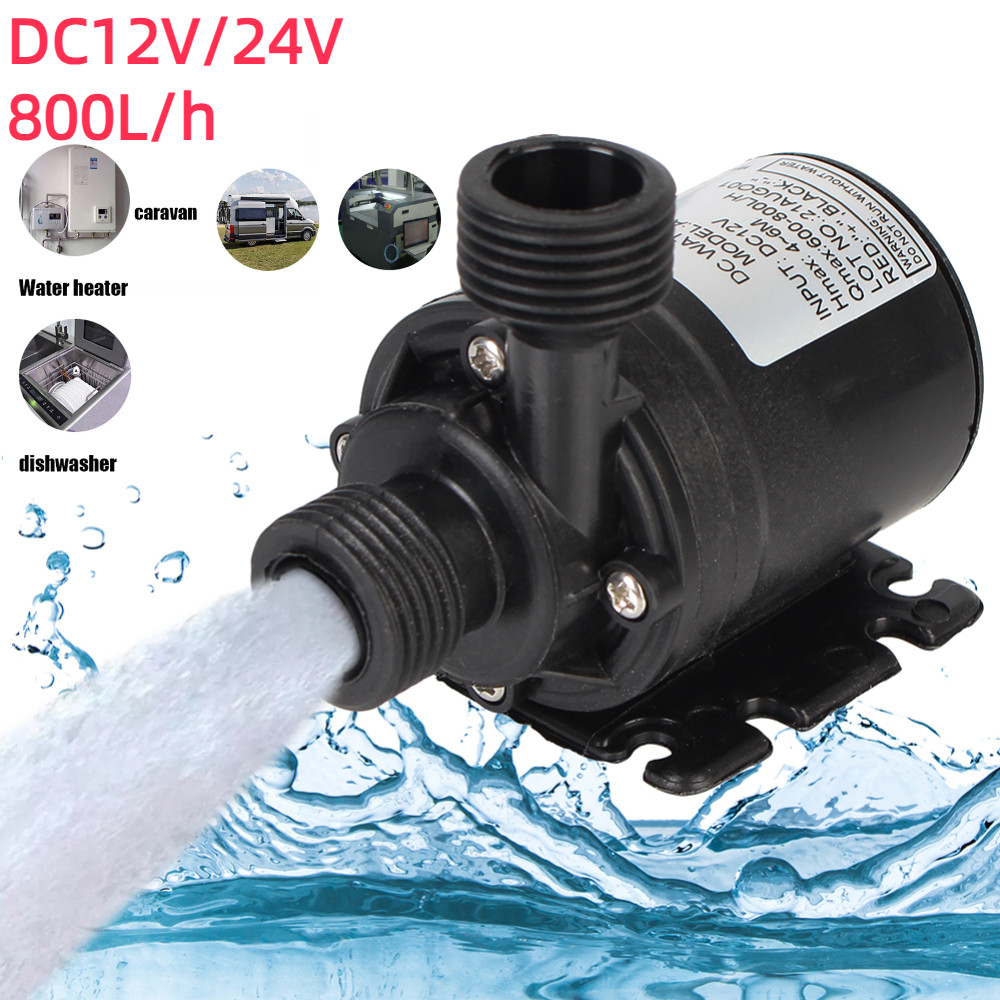 Ultra-quiet DC 12V Mini Brushless Motor Submersible Water Pump 800L/H ...