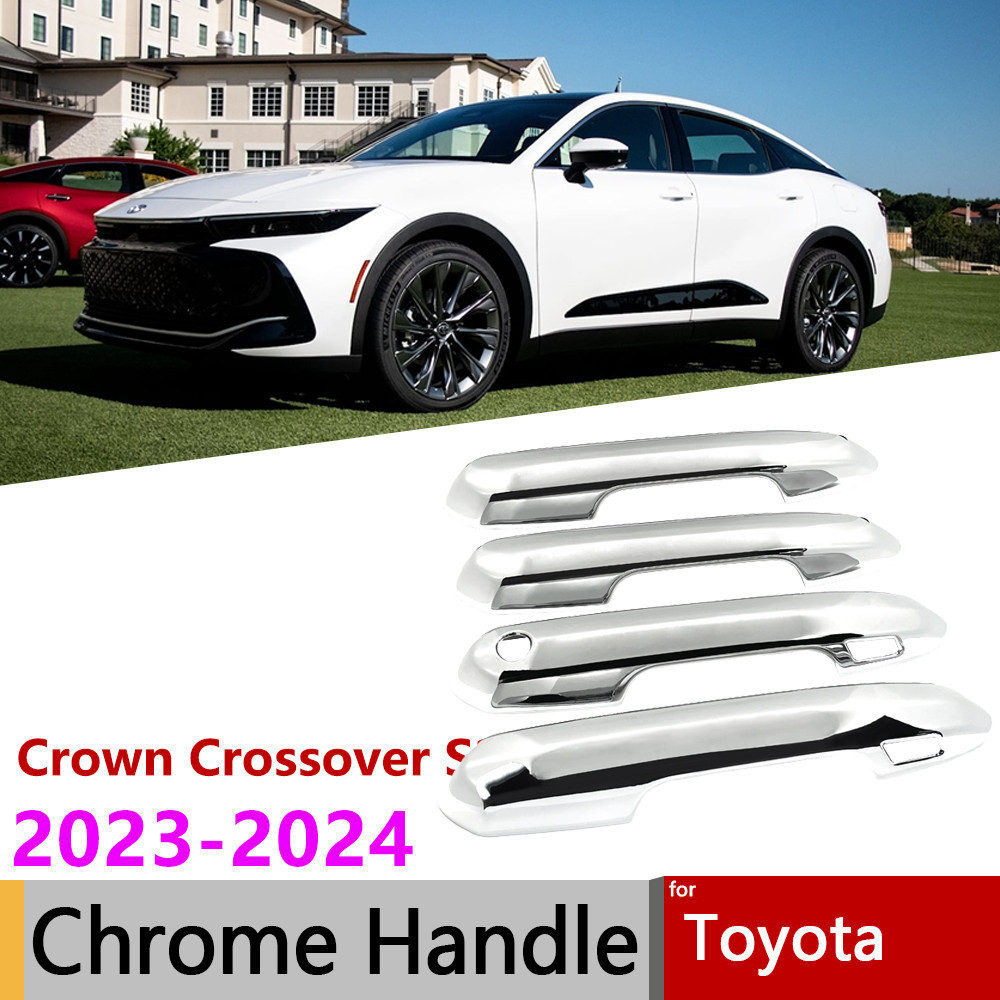 【Auto Chrome For Toyota Crown Crossover S235 2023 2024 Car Chrome Door Handle Cover ABS Exterior ...