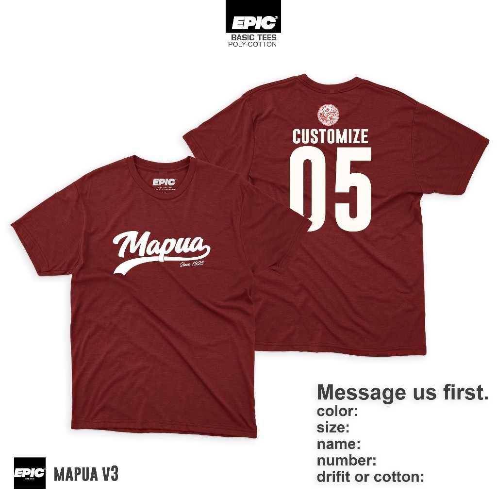 BASIC TEES - MAPUA V3 SHIRT - MINIMALIST (For men and women) Epic ...