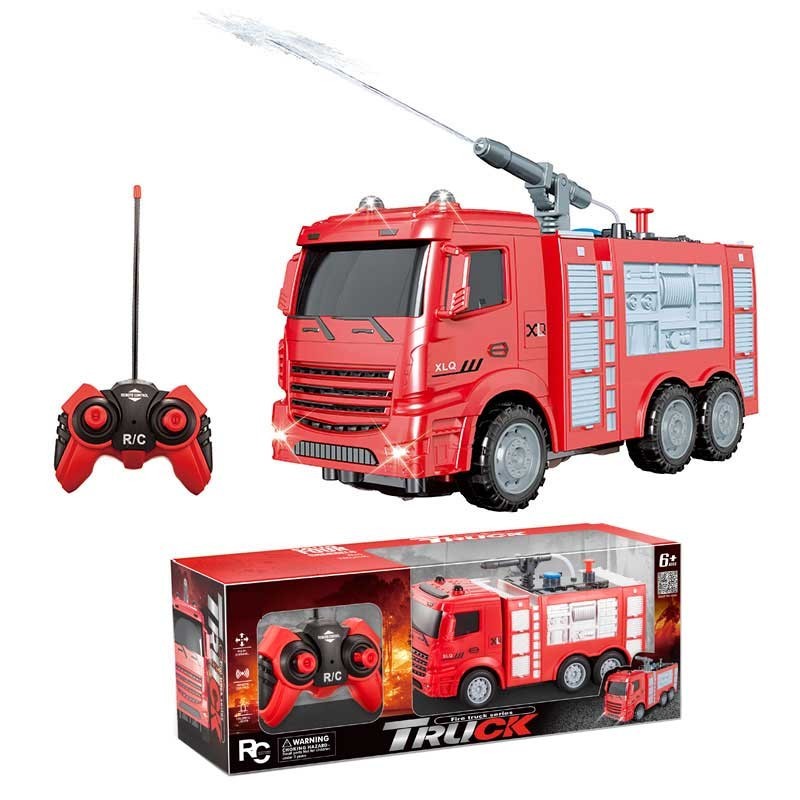 4 Channels Electric RC Truck Construction Toys with Water Pump Lights ...