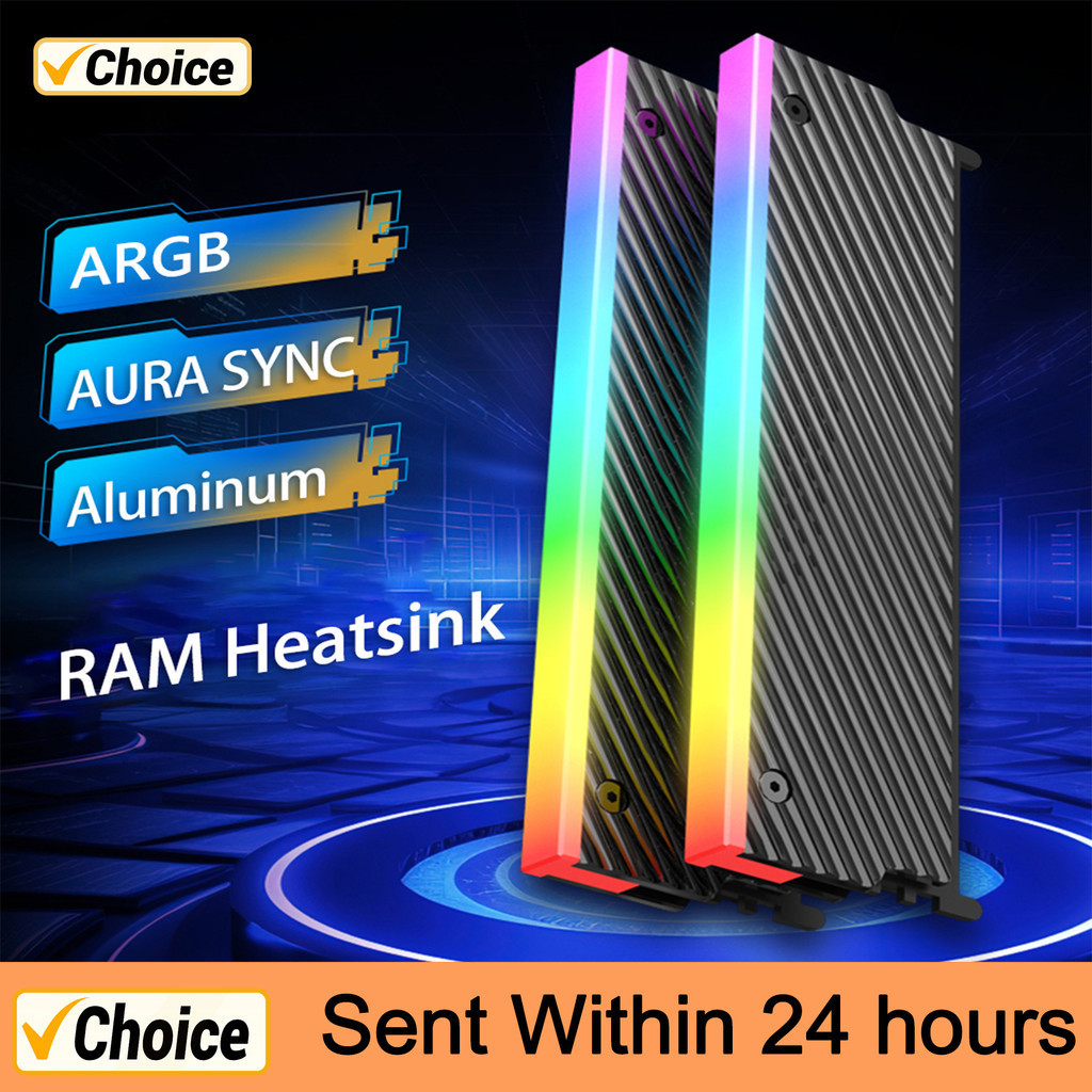 유5V 3PIN ARGB DDR Memory RAM Cooler with Thermal Silicone Pad PC Memory Cooling Vest for DDR2 D ...