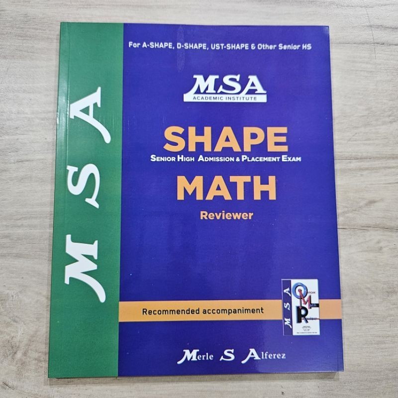 MSA SHAPE MATH REVIEWER Senior High Admission Placement Exam | Shopee ...