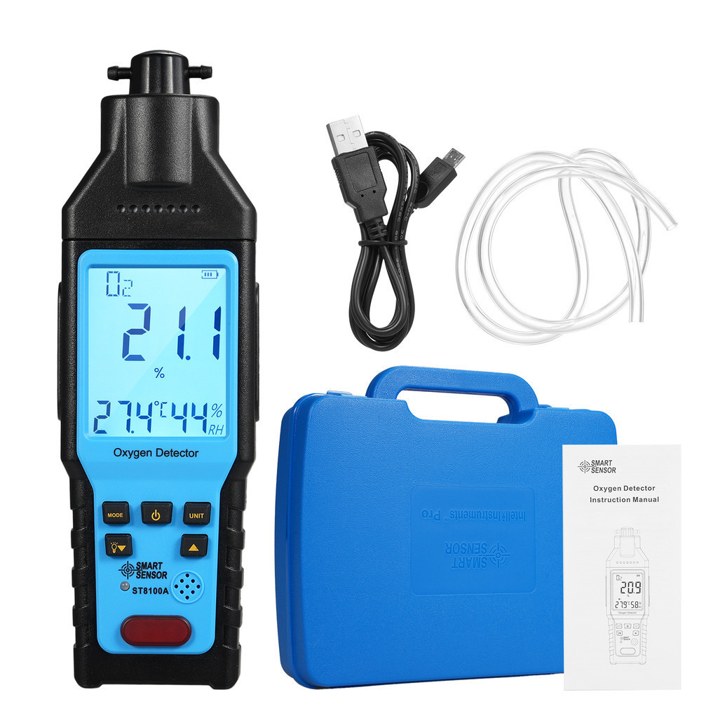 웃SMART SENSOR Oxygen Gas Detector Digital Handheld O₂ Gas Tester ...