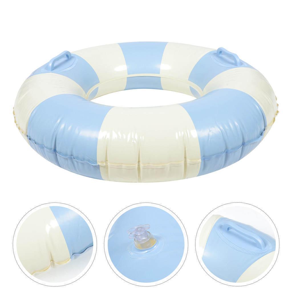 Striped Swim Ring Baby Underarm Float Inflatable Handle Vintage Circle ...