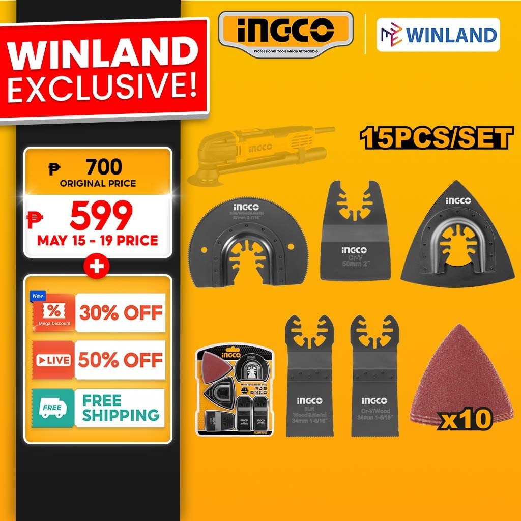 Ingco by Winland 15pcs Multi Tool Blade Set AKTMT1502 ING-HT | Shopee ...