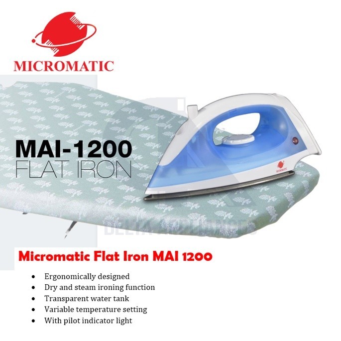 Micromatic Flat Iron (Steam Iron) Non Stick Sole Plate Original w/ 1 ...