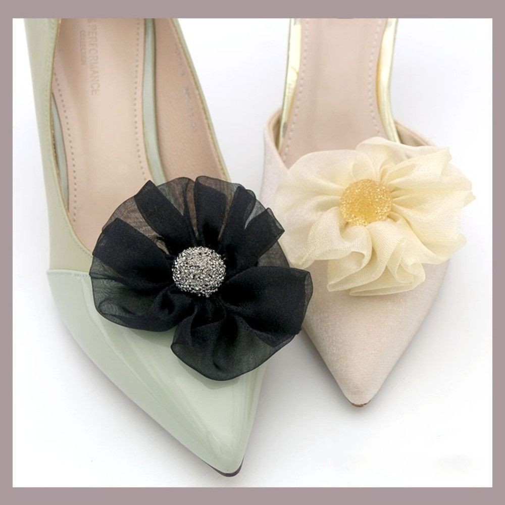 1Pair Silk Flower Shoe Decorative Clips Charm Buckles Wedding Bride ...