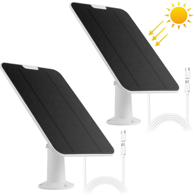 2-Pack Solar Panel for Camera 5V Non-stop Charging for Eufycam 2C/2C ...
