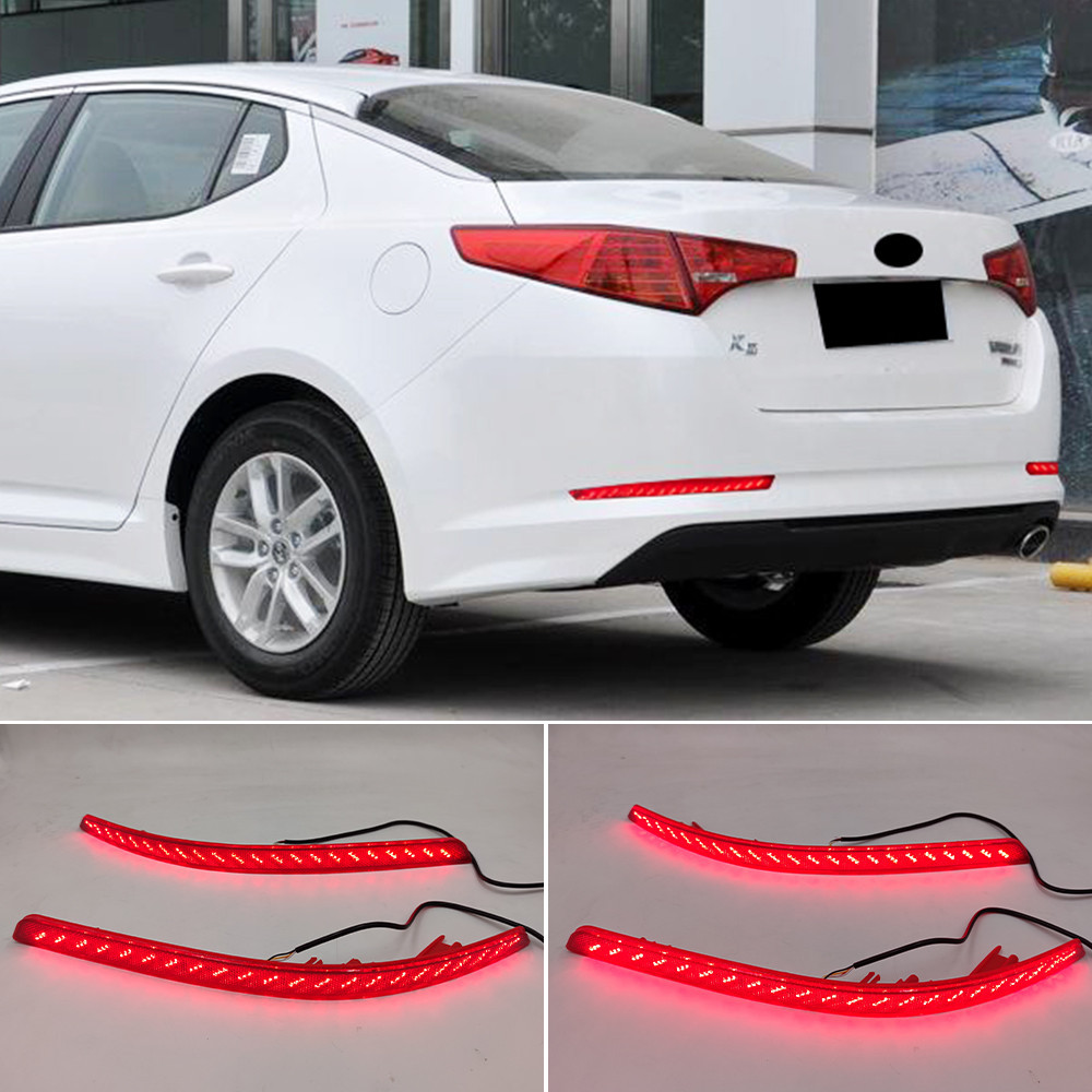 ☢1Set LED Red Rear Bumper Reflector Lights Brake Warning Stop Tail Lamp ...