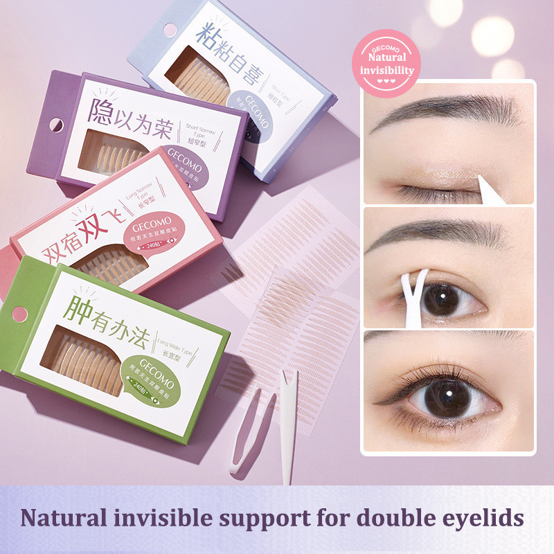 240pcs Invisible Eyelid Sticker Multiple Styles Double Eyelid Tape ...
