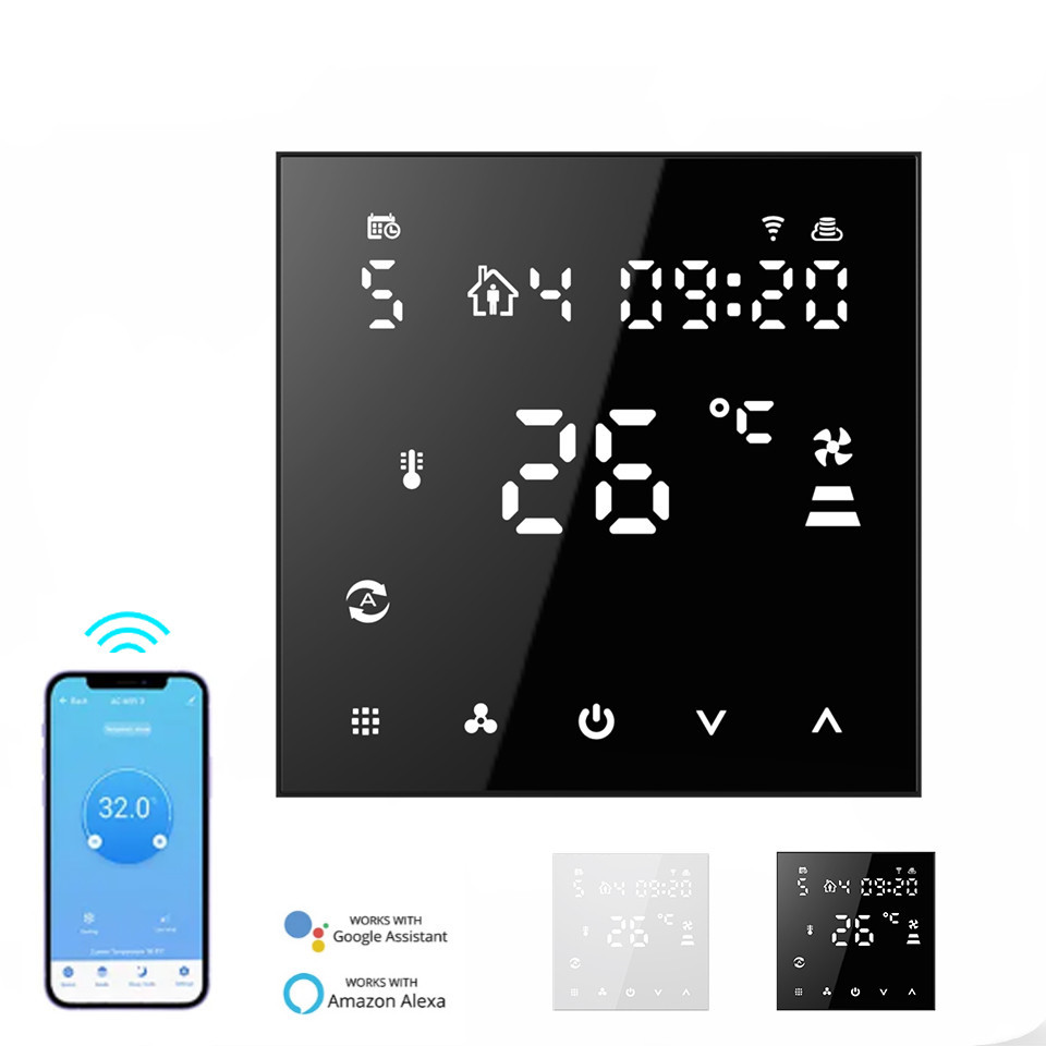 Tuya wifi smart thermostat wall fan coil unit thermostat programmable ...