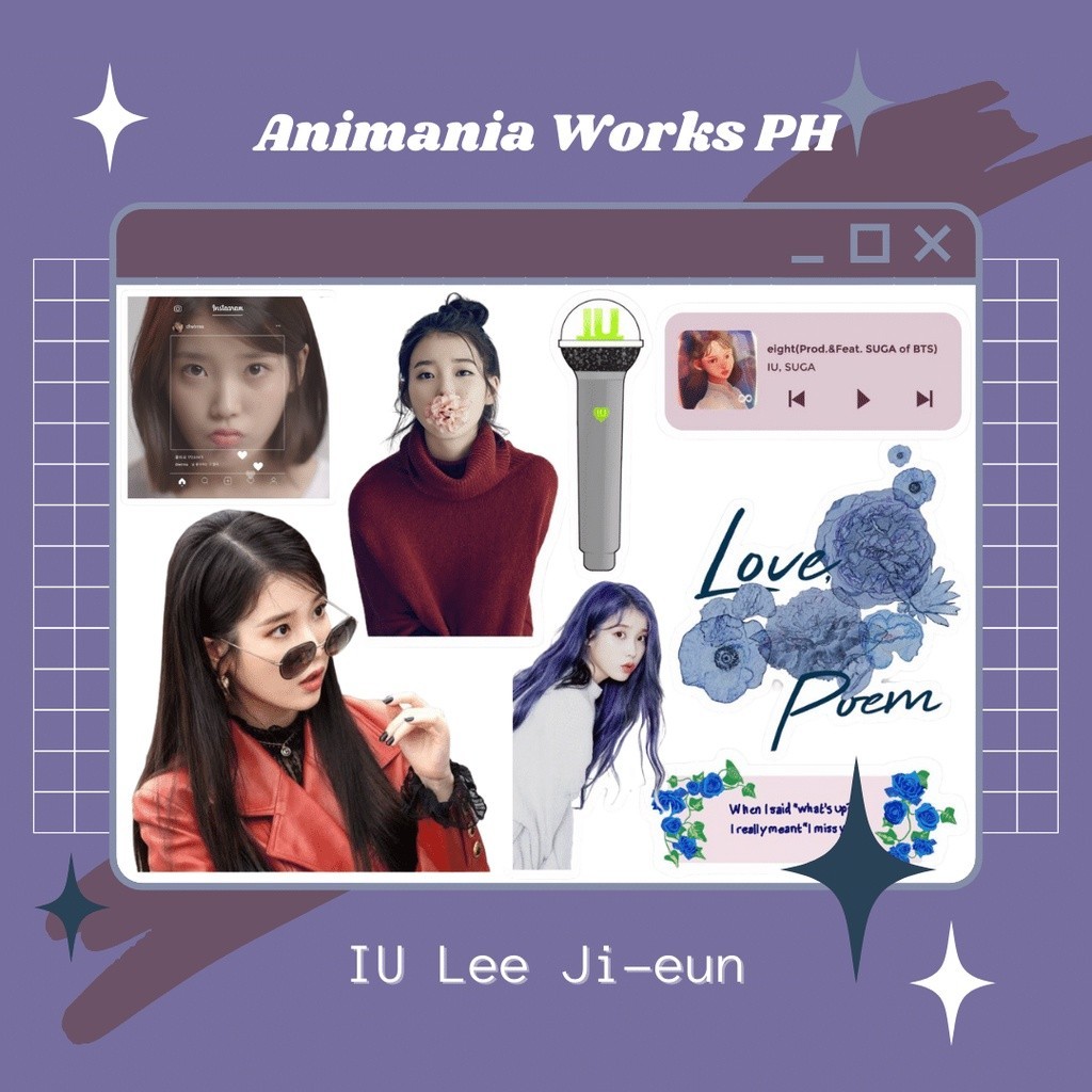 『KPOP Stickers』IU Lee Ji-eun KPOP Vinyl Waterproof Sticker | Shopee ...