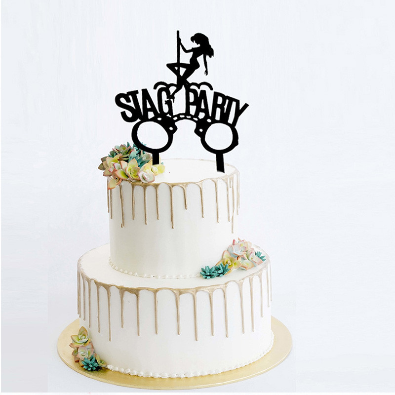 ⚡6 Types Bachelor Party Themed Cake Topper Bikini Gold Letter Cake ...