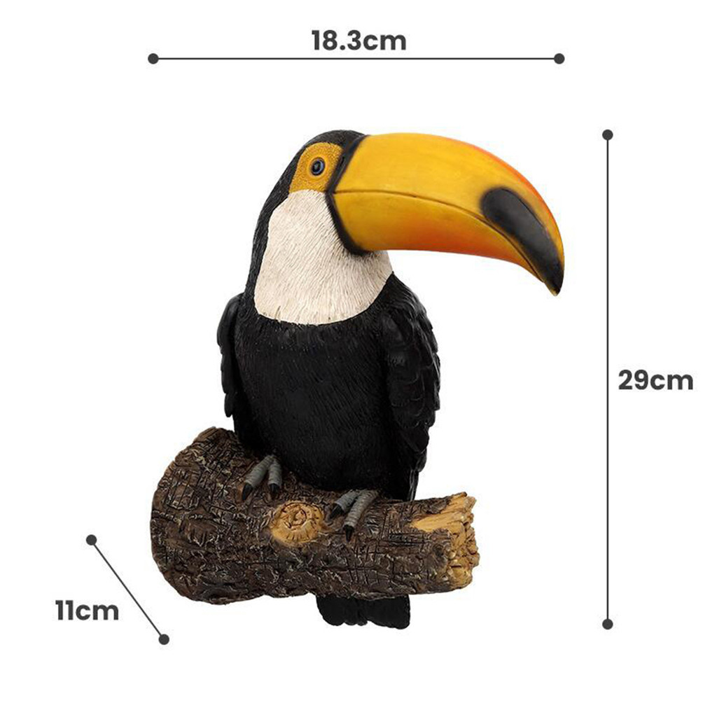 【Resin Bird Figurine Toucan Tree Hugger Garden Statue, Lifelike Animal ...